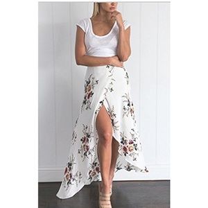 Skirts | Floral Wrap Around Hilow Maxi Skirt | Poshmark